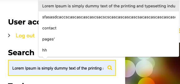 Magnifier icon over lapping on text [#3332917] | Drupal.org